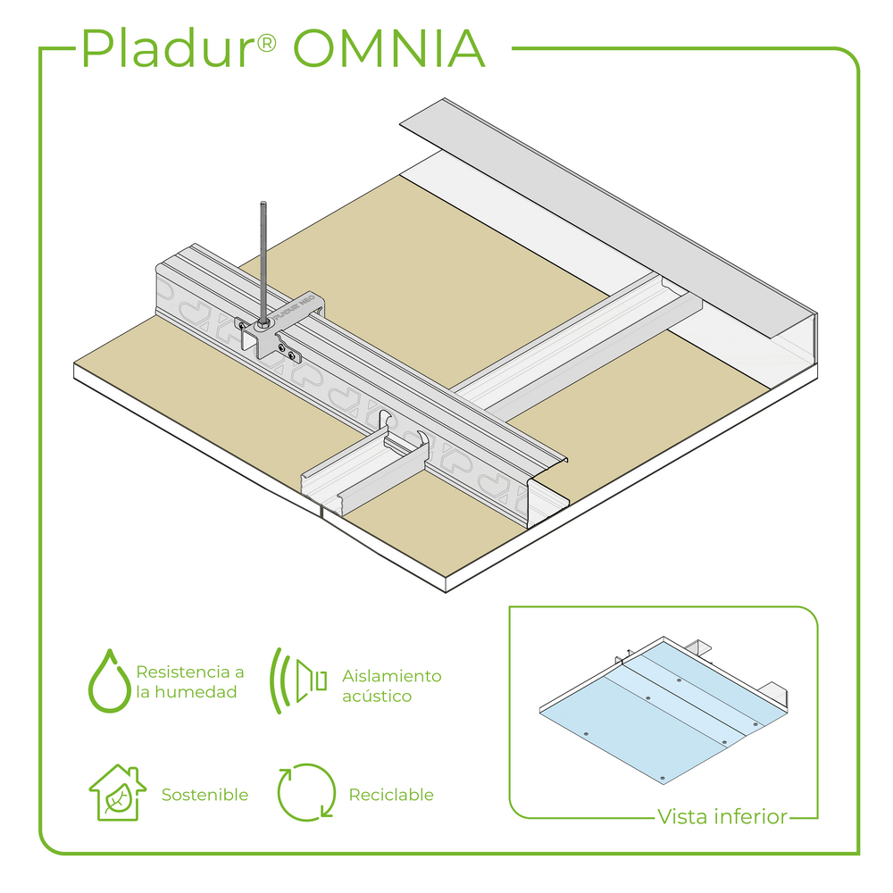 Suspended ceiling Pladur® NEO 48/1000x400 1x15 OMNIA MW - Pladur