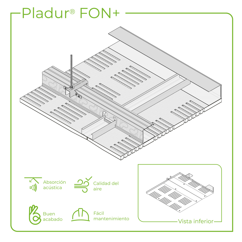 Suspended ceiling Pladur® NEO 48/1200x400 1x12,5 FON+ L5x80 nº2 BA MW ...
