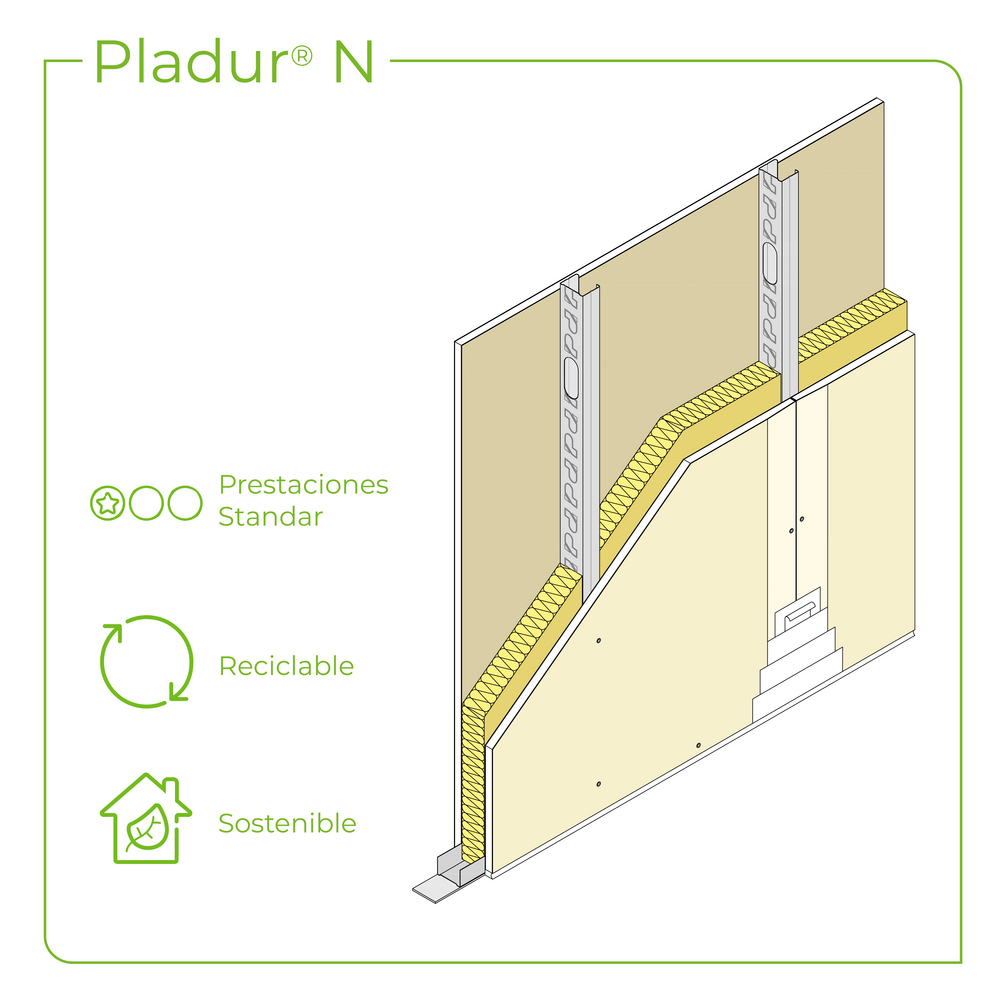 Tabique Pladur® 78 (48-45) 2N MW - Pladur